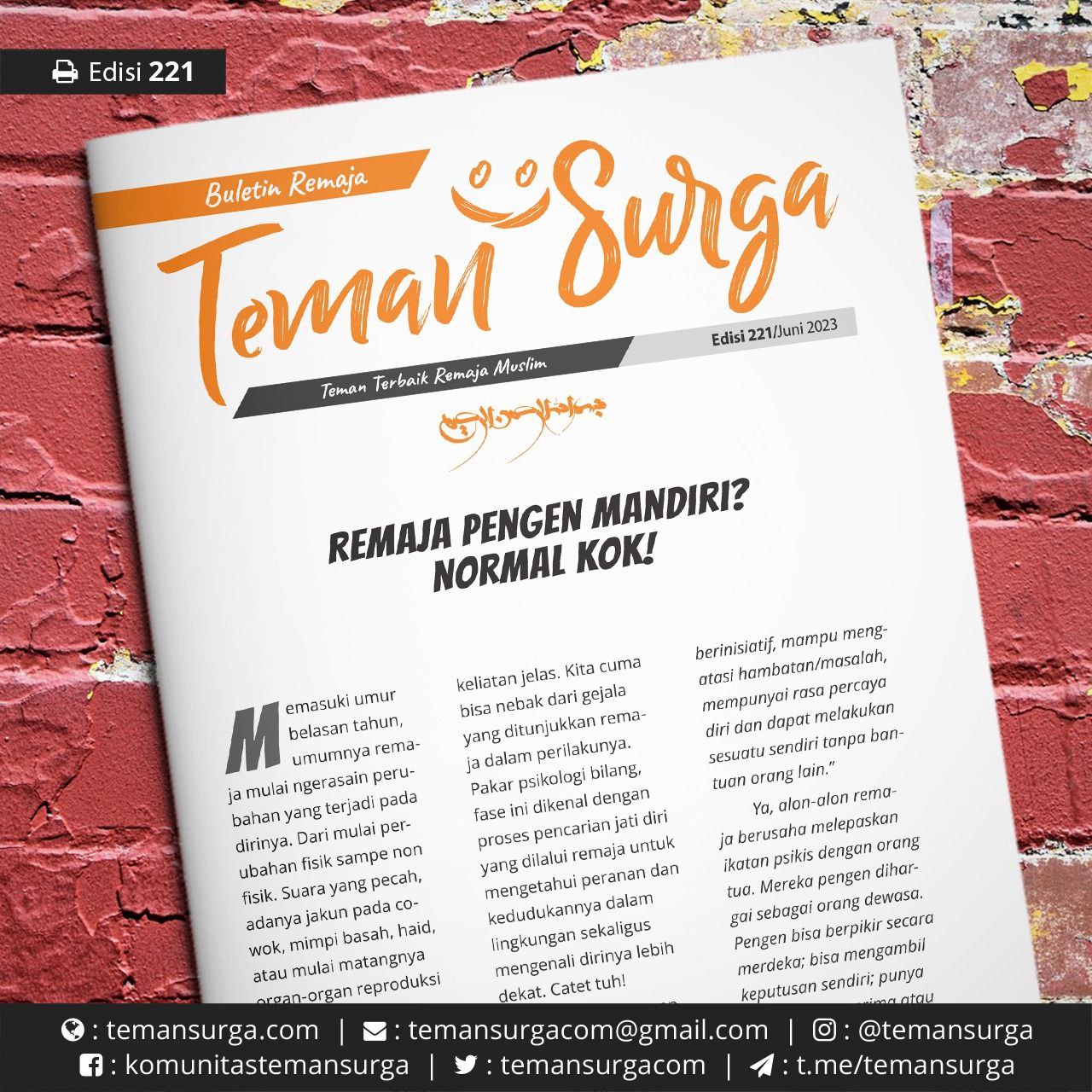 Buletin Teman Surga 221. Remaja Pengen Mandiri? Normal Kok! | Buletin ...