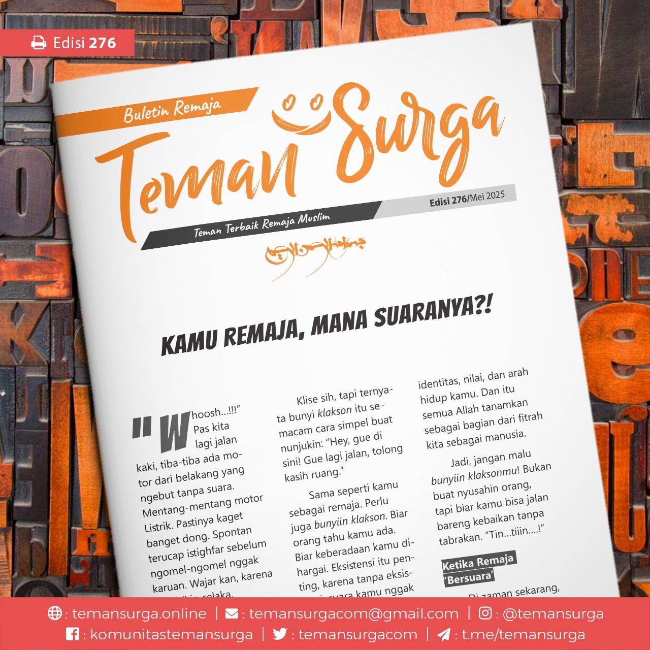 Buletin Teman Surga 276: Kamu Remaja, Mana Suaranya?! | Buletin Teman ...